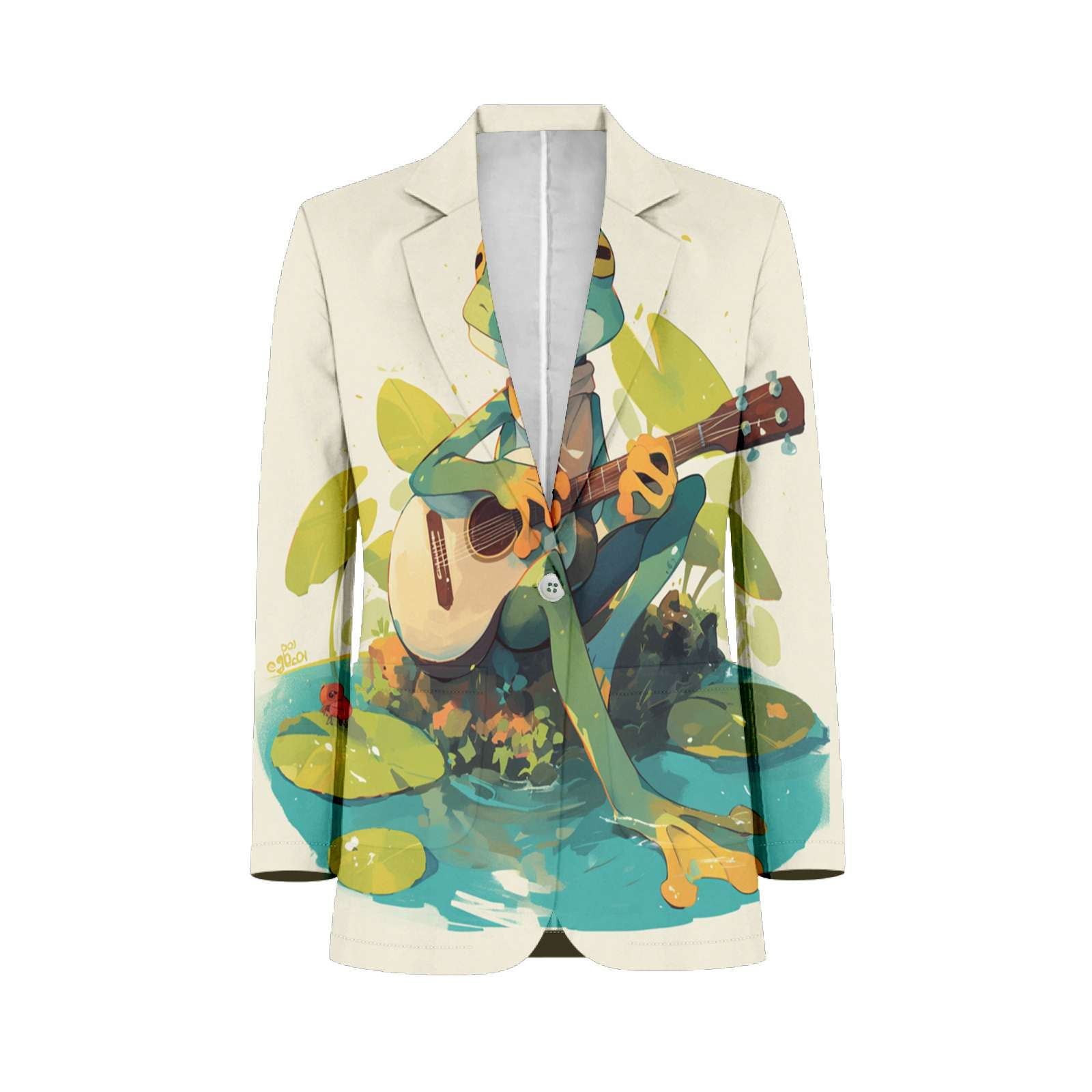 Frog Playing Guitar Musical Frog Customized Men's Suits full man Shawl ...