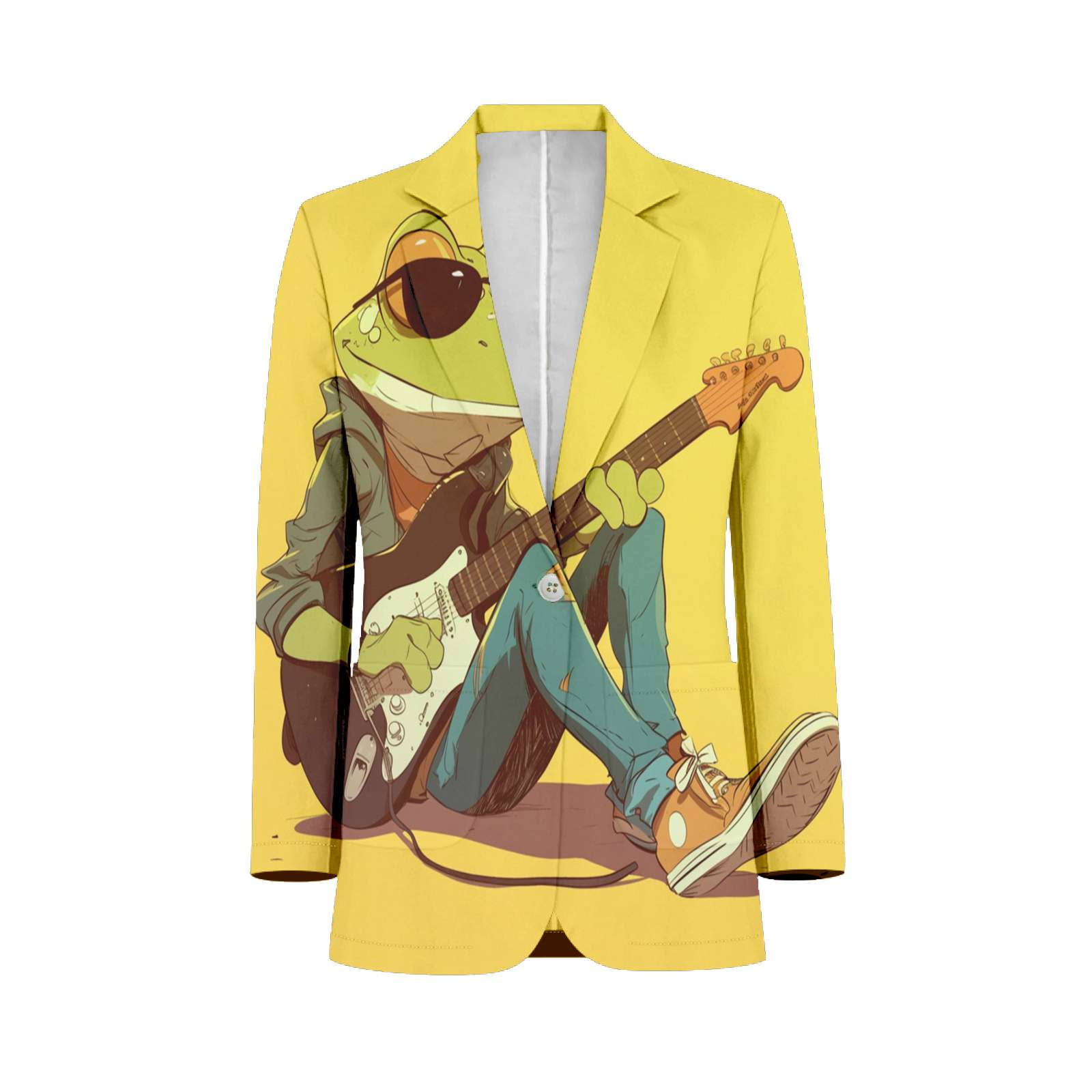 Frog Playing Guitar Musical Frog Customized Men's Suits full man Shawl ...