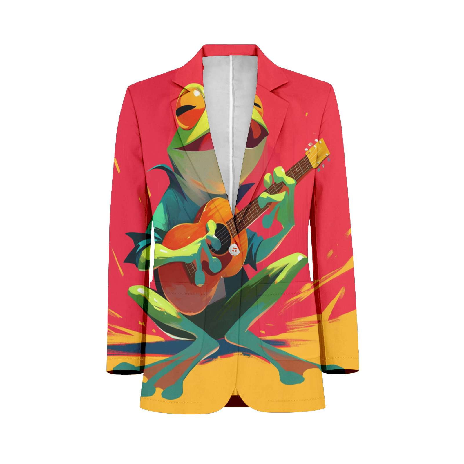 Frog Playing Guitar Musical Frog Customized Men's Suits full man Shawl ...
