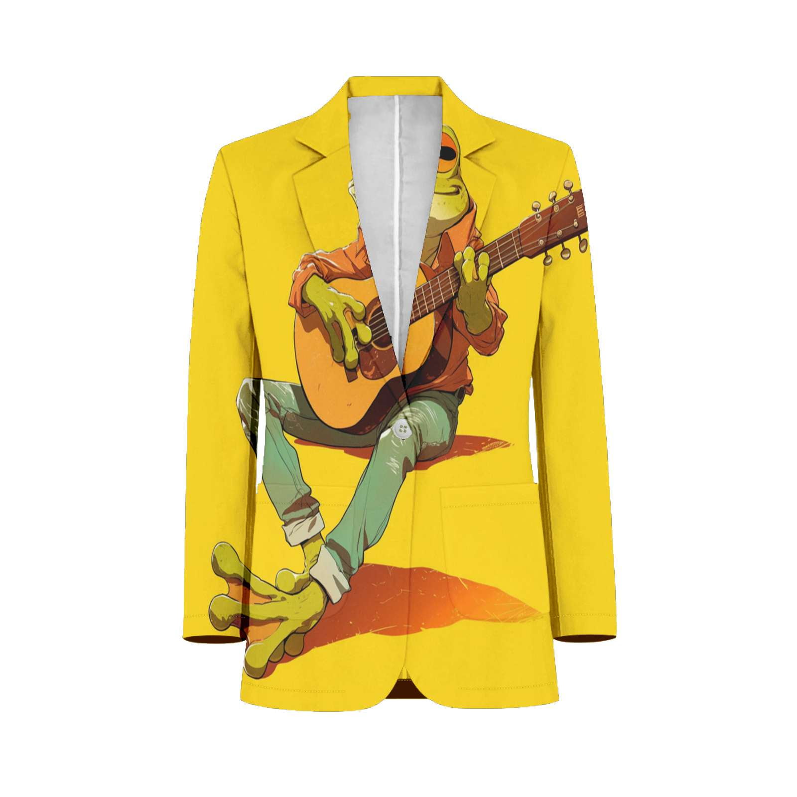 Frog Playing Guitar Musical Frog Customized Men's Suits full man Shawl ...
