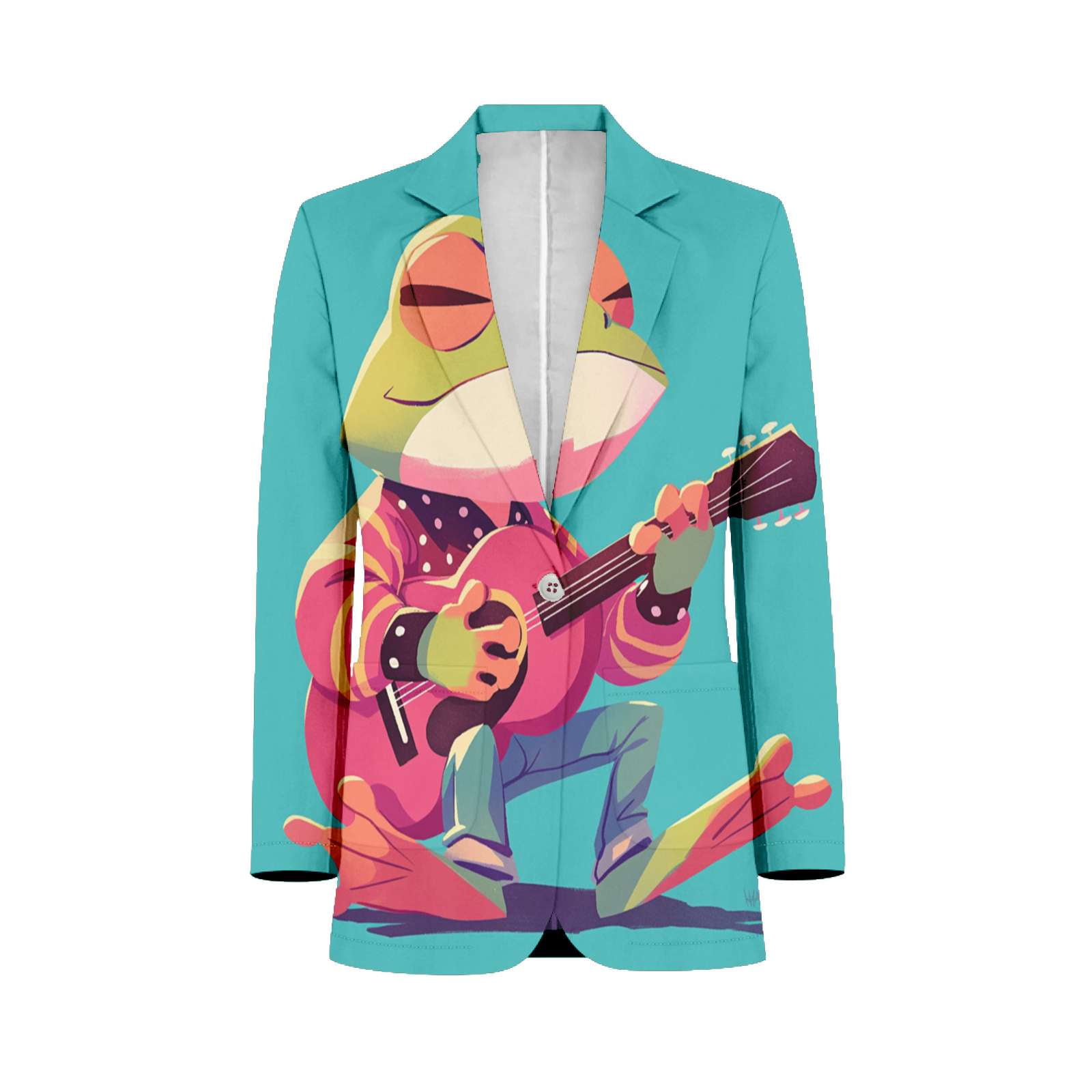 Frog Playing Guitar Musical Frog Customized Men's Suits full man Shawl ...