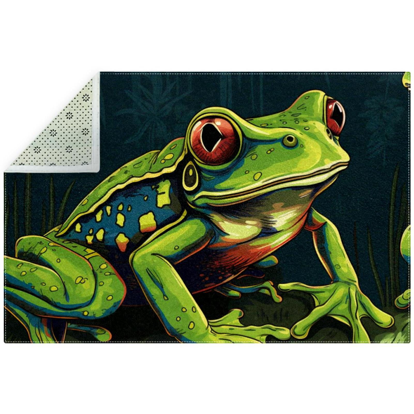 Frog Polyester Kitchen Rug - Durable Comfortable Floor Mat for Kitchen ...
