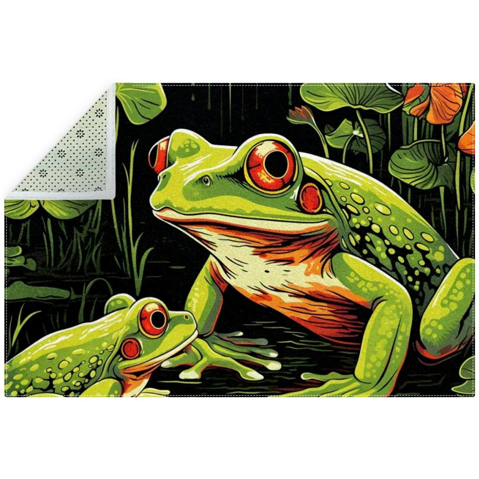 Frog Polyester Right-Angle Door Mat | Durable Indoor/Outdoor Rug for ...