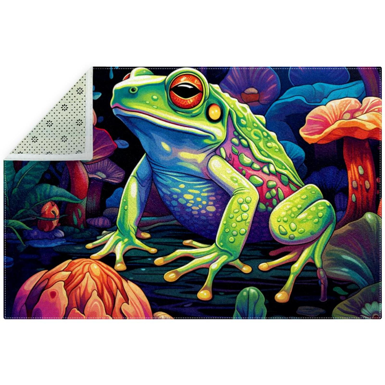 Frog Polyester Right Angle Door Rug - Entryway Mat for Home and Office ...