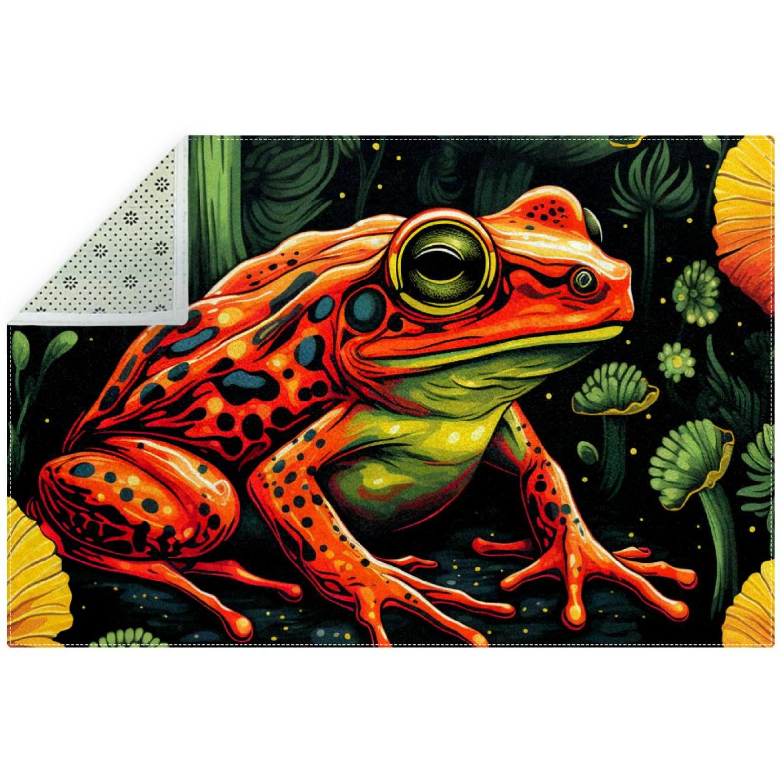 Frog Polyester Welcome Mat - Indoor/Outdoor Door Mat with Right-Angle ...