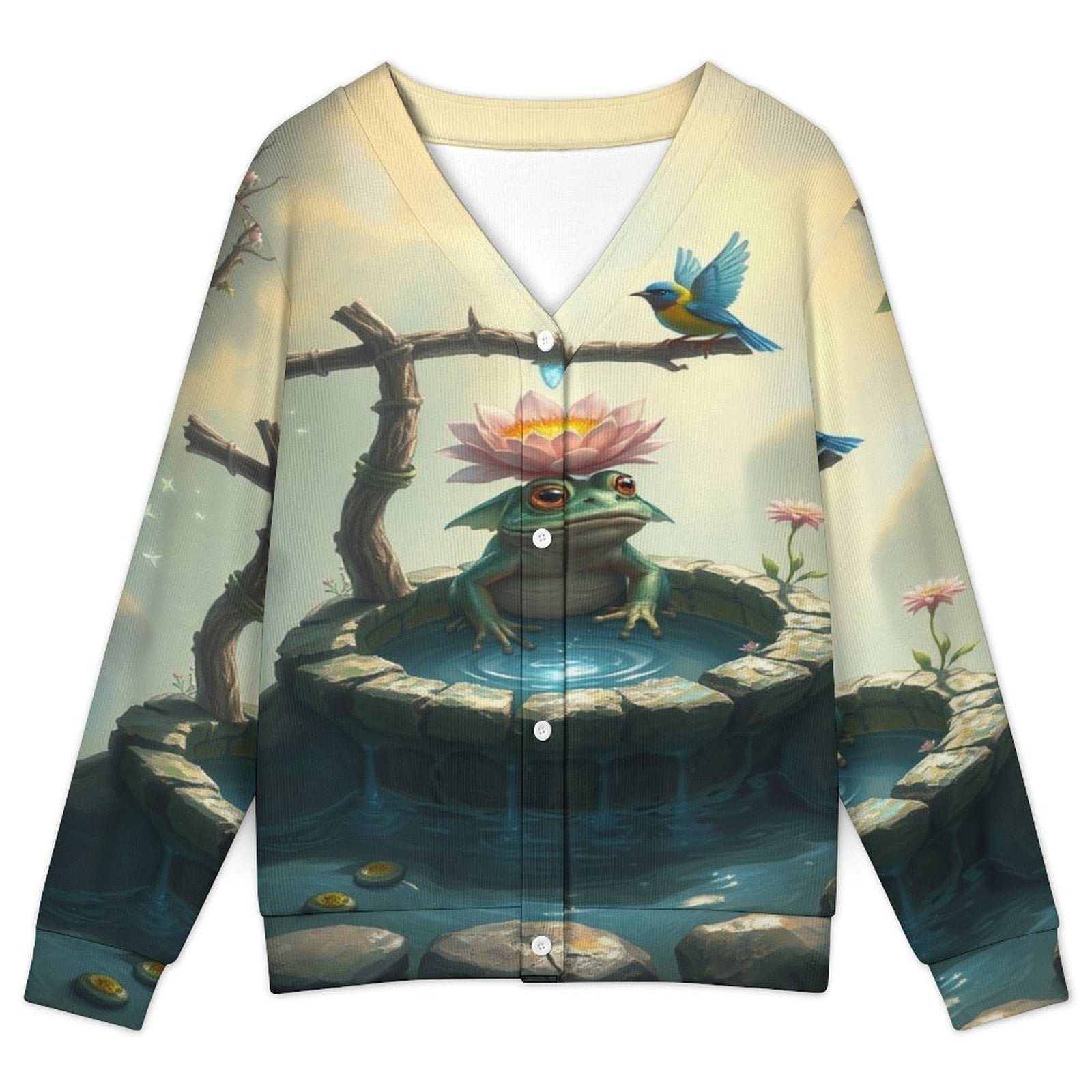 Frog Pond Scene(2) Sweater Autumn Winter Women's Outerwear - Walmart.com