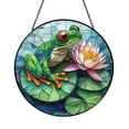 Frog Pond Scene Glass Style Suncatcher – Decorative Window Art ...