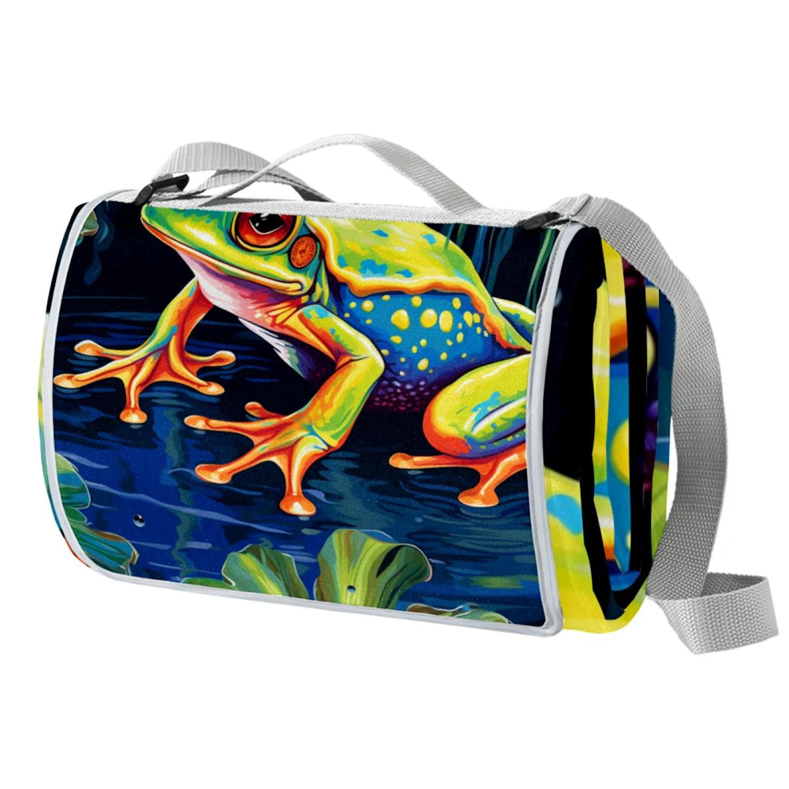 Frog Portable Canvas Picnic Blanket Waterproof Backing for Outdoor ...