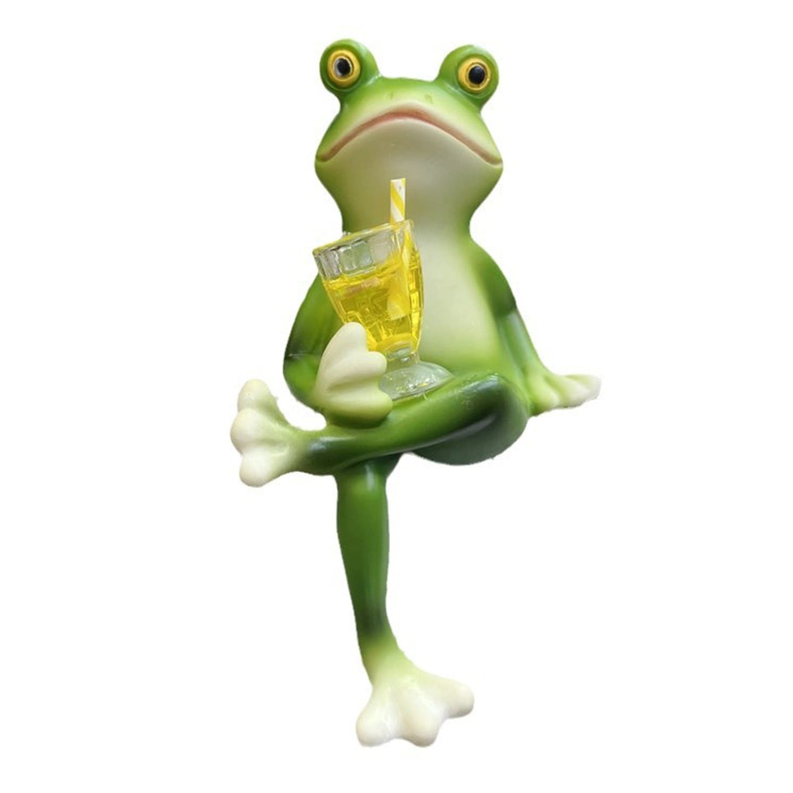 (Frog Pot Hanging Resin Ornaments)-Cute Climbing Frog Figurines Flower ...