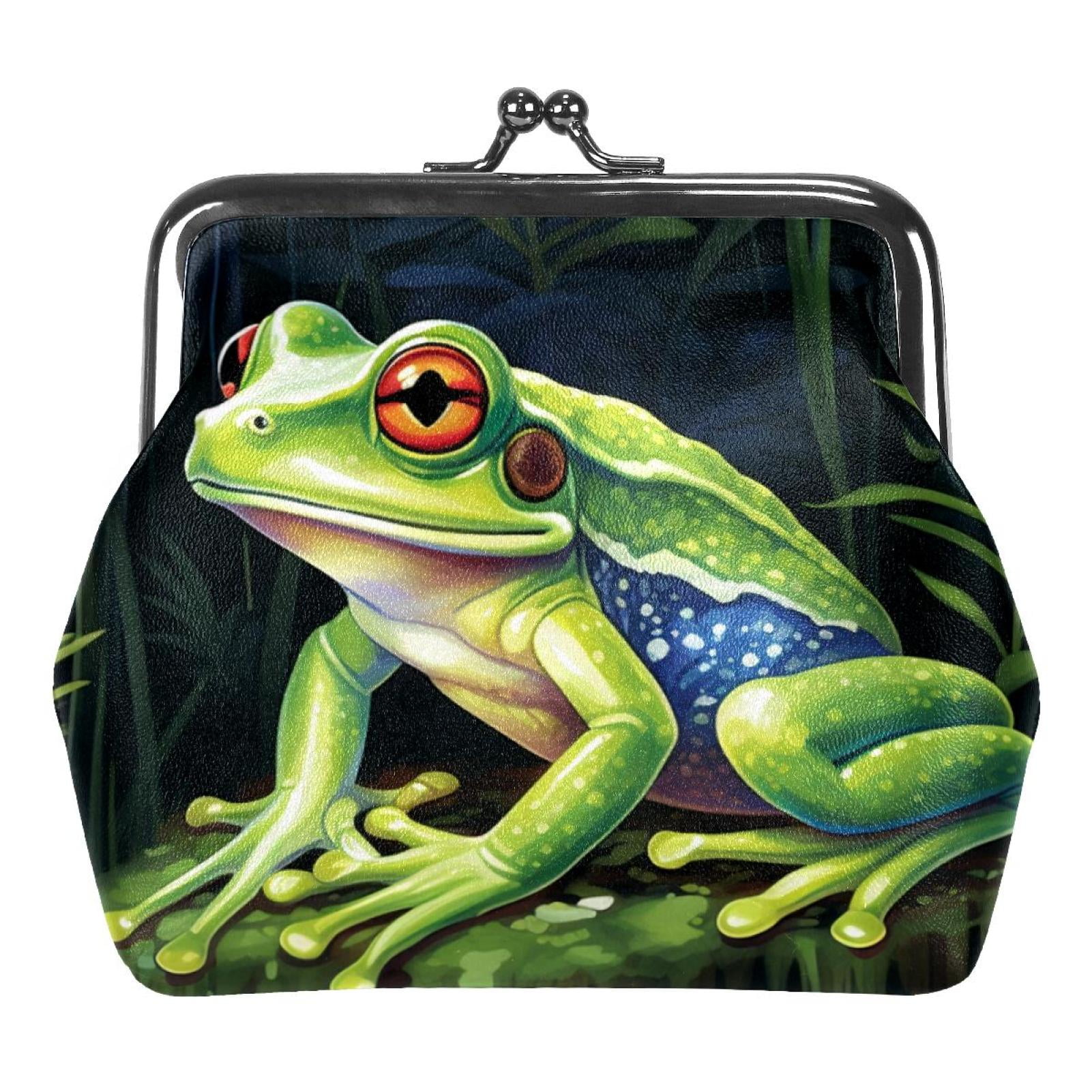 Frog Premium Microfiber Coin Purse with Zinc Alloy Jaws - Stylish & Compact 4.3x4.7 in/11x12 cm ...