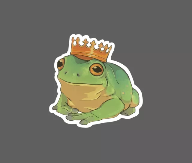 Frog Prince Sticker Crown Waterproof Sticker Phone Decal Water Bottle ...