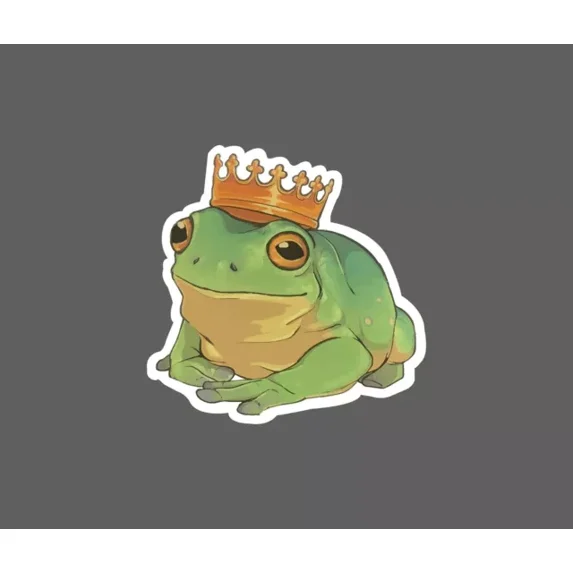 Frog Prince Sticker Crown Waterproof Sticker Phone Decal Water Bottle ...