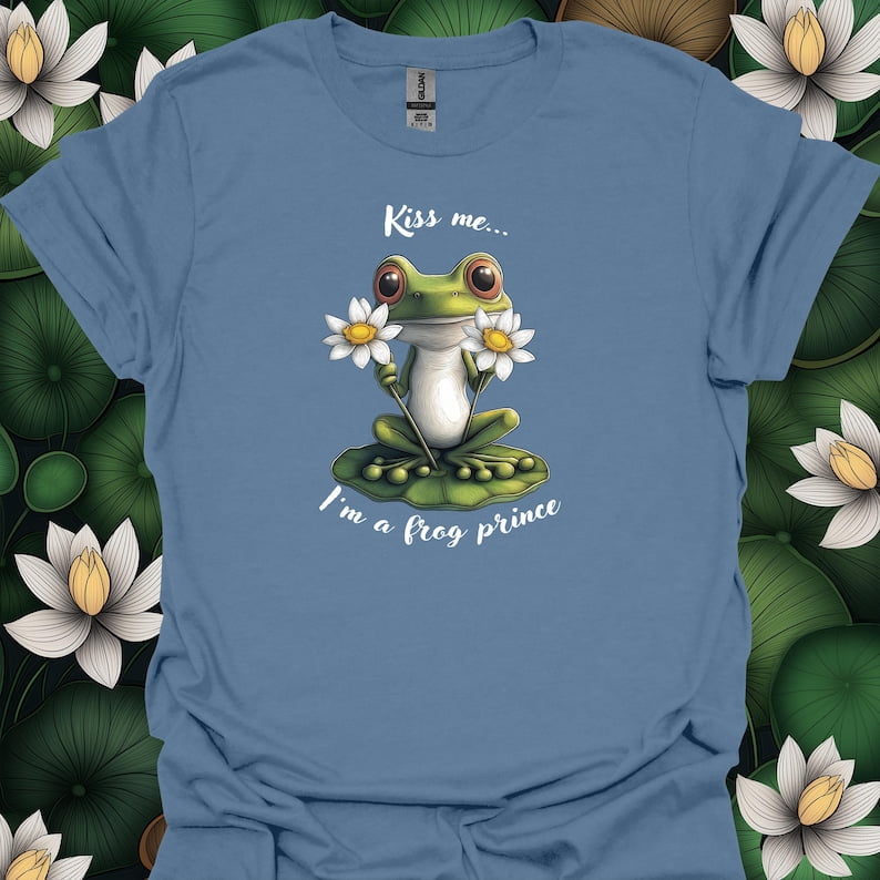 Frog Prince T-Shirt, Cute Frog Tee, Lily Pad Shirt, Funny Animal Top ...