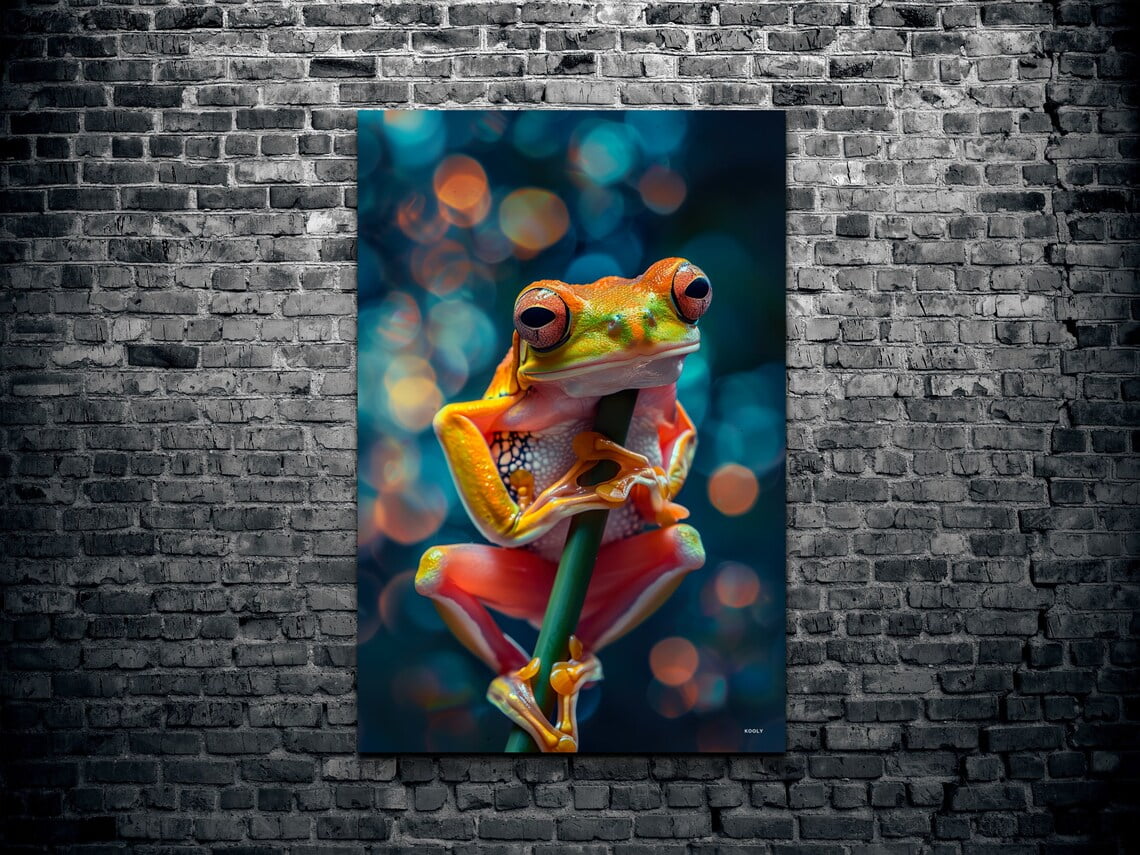 Frog Print, Tree Frog Wall Decor, Extra Large, Portrait, Tropical Frog Decor Wall Art, Modern ...
