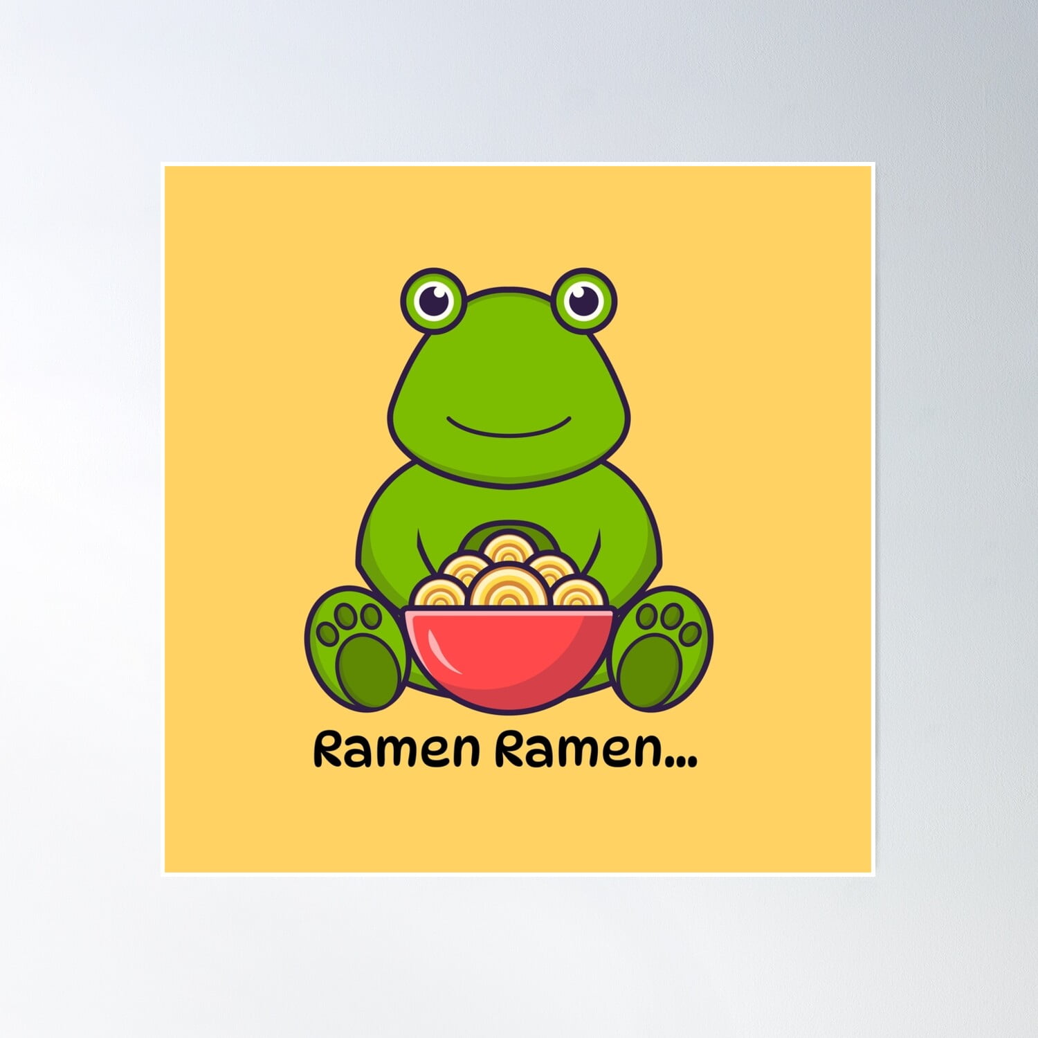 Frog Ramen Noodles Poster Wall Art, Modern Wall Decor, 16x16 UNFRAMED - Walmart.com
