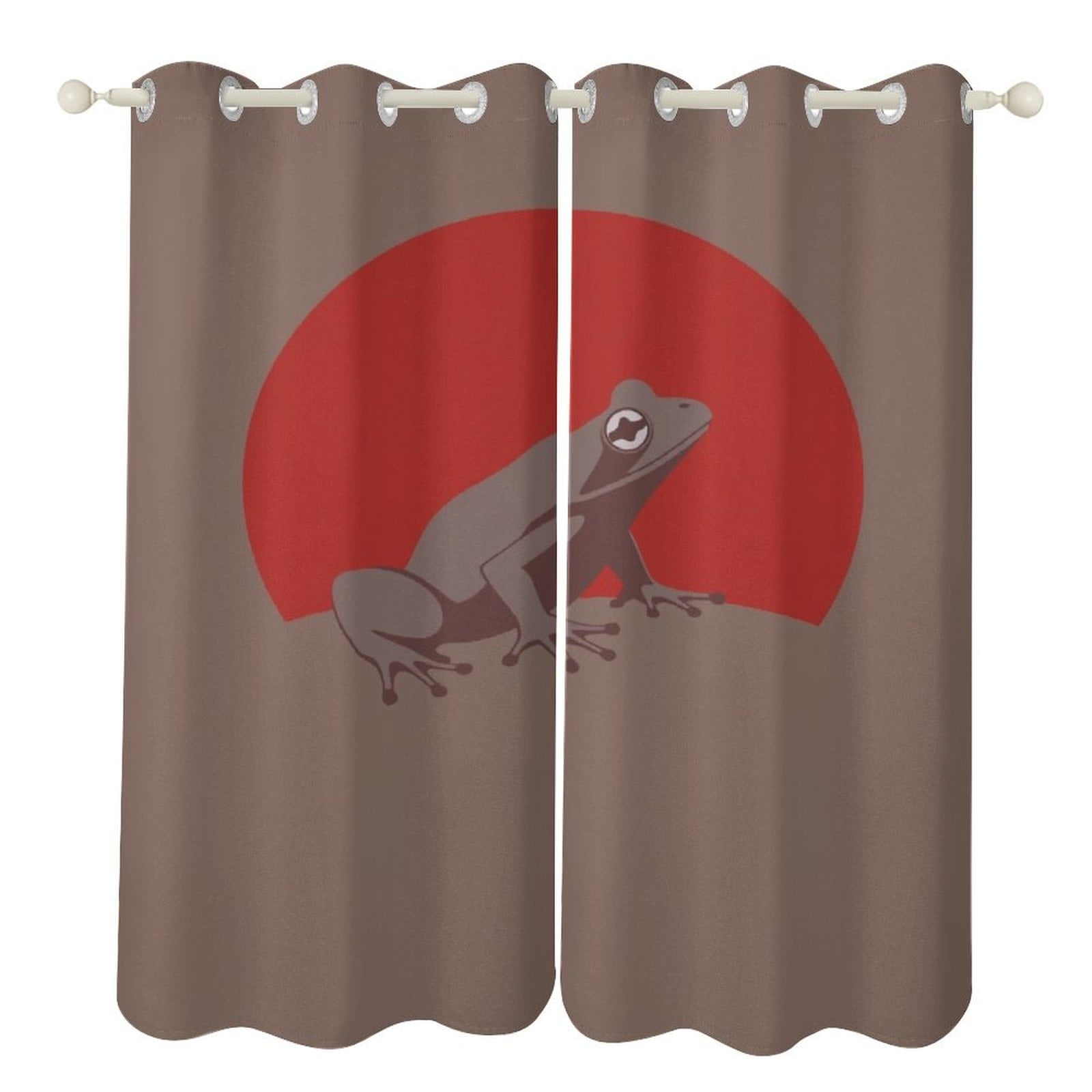 Frog Red Sun Curtains for Bedroom Living Room Drapes Kitchen Children's ...
