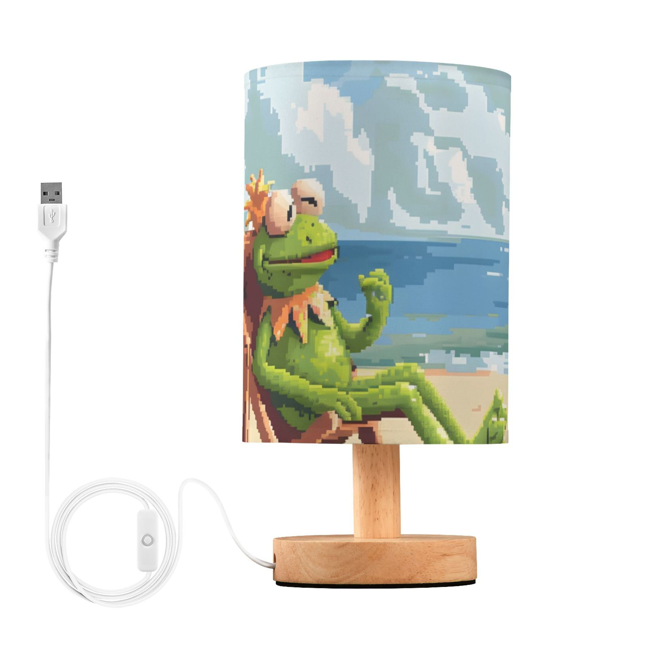 Frog Relaxing on Beach Bedside Desk Lamp LED Table Nightstand Lamps ...