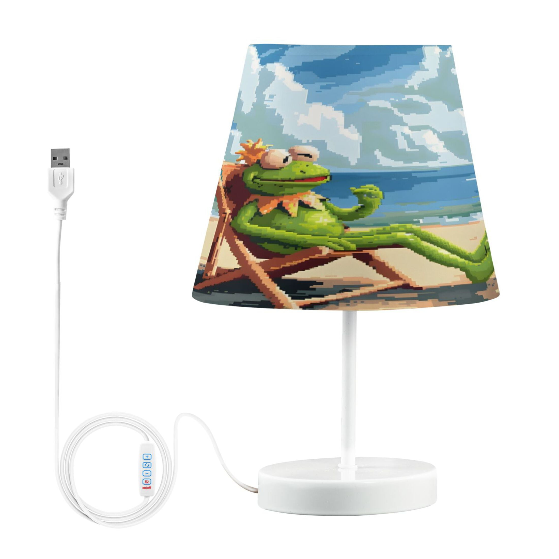 Frog Relaxing on Beach Desk Lamp LED Table Nightstand Lamps with 3 ...