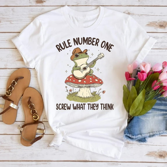 Frog Retro Shirt, Funny Sayings Shirt, Rule Number One Screw What They ...