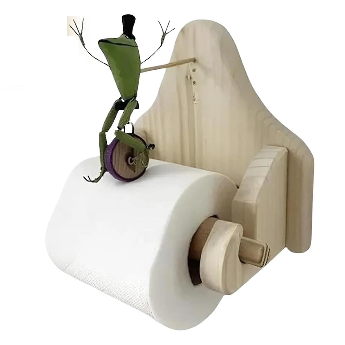 Frog Riding Bicycle Toilet Paper Holder, Funny Wall Mounted Frog Roll ...