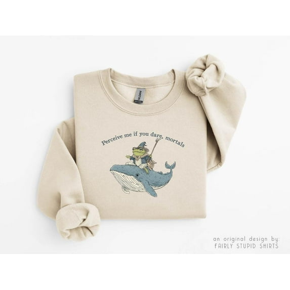 Frog Riding Whale Sweatshirt: Funny Weirdcore Graphic Tee Shirts Tees ...