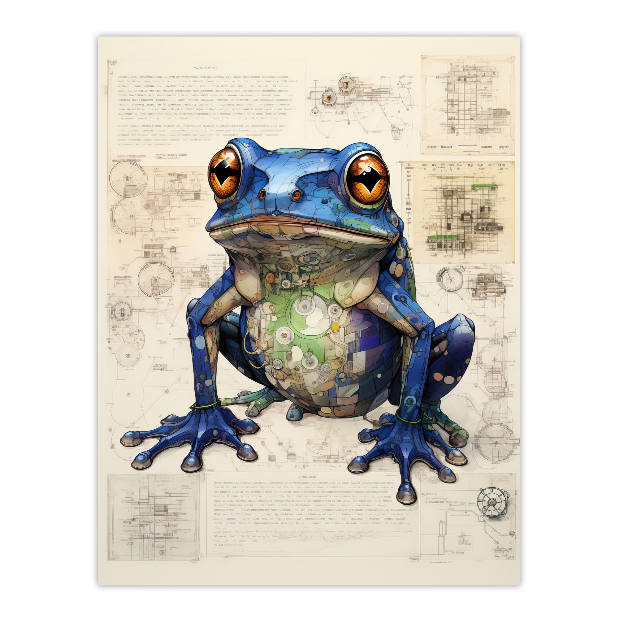 Frog Robot Hybrid Secret Military Schematic Blueprint Futuristic ...