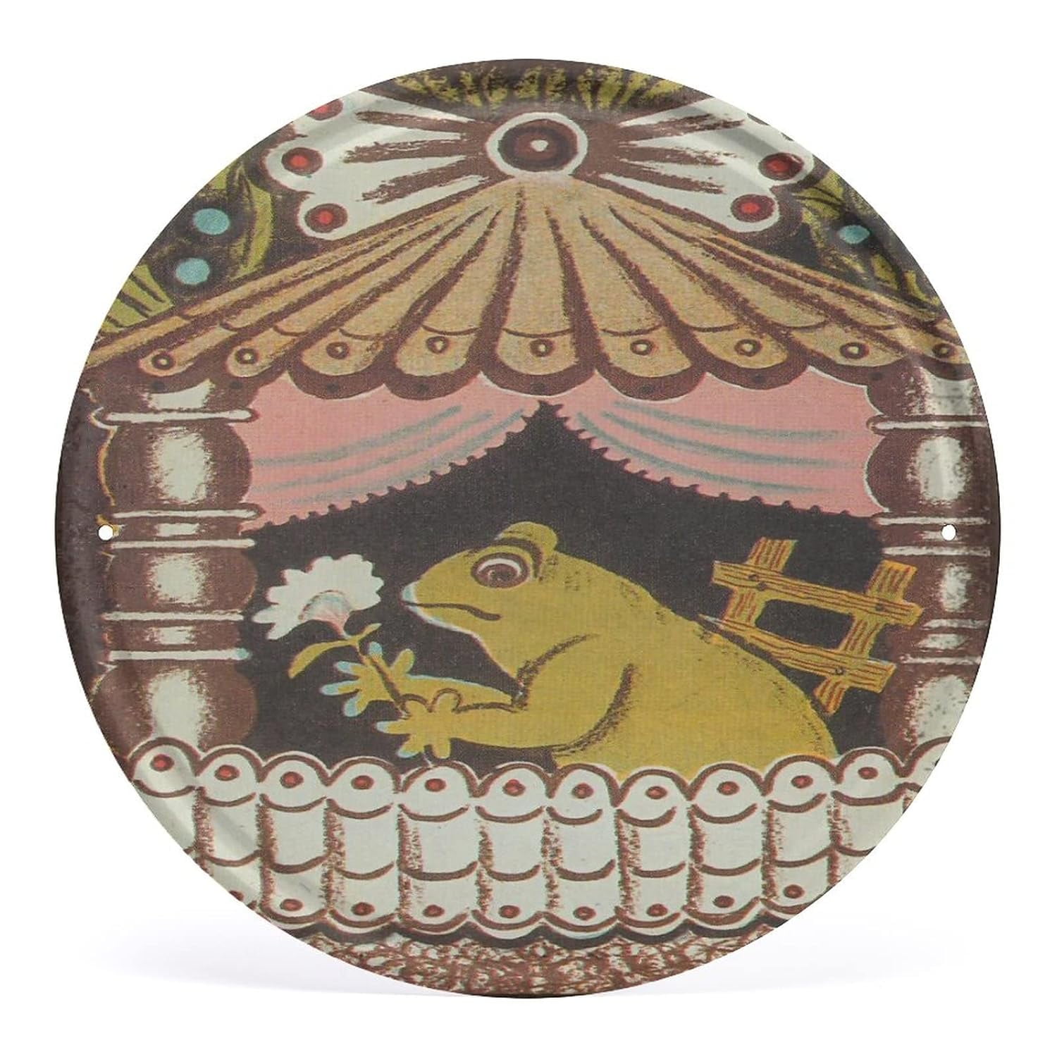 Frog Room Sign Funny Frog Bedroom Door Decor Vintage Round Metal Tin ...