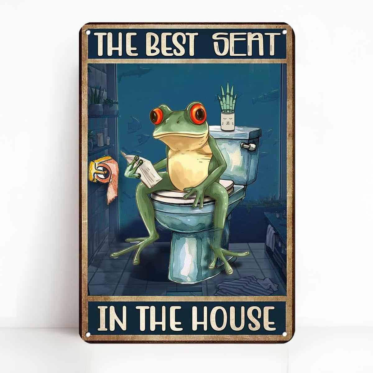 Frog Room Sign Funny Metal Tin Signs Vintage Bathroom Door Decor The ...