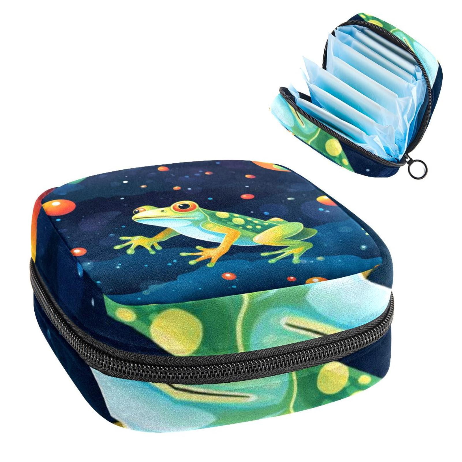 Frog Sanitary Napkin Bag Period Pouch Travel Organizer Zipper Pouch ...