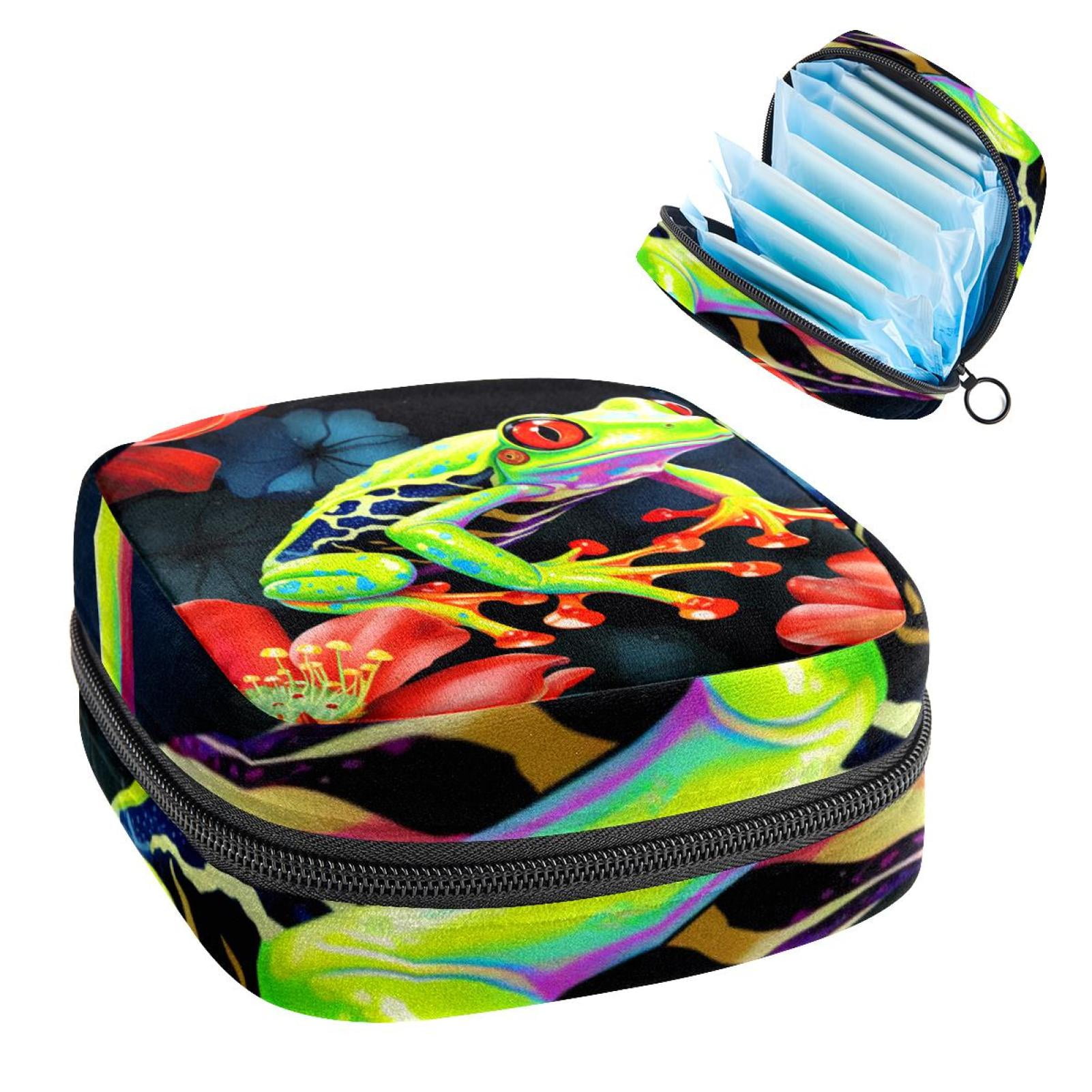 Frog Sanitary Napkin Bag Period Pouch Travel Organizer Zipper Pouch ...