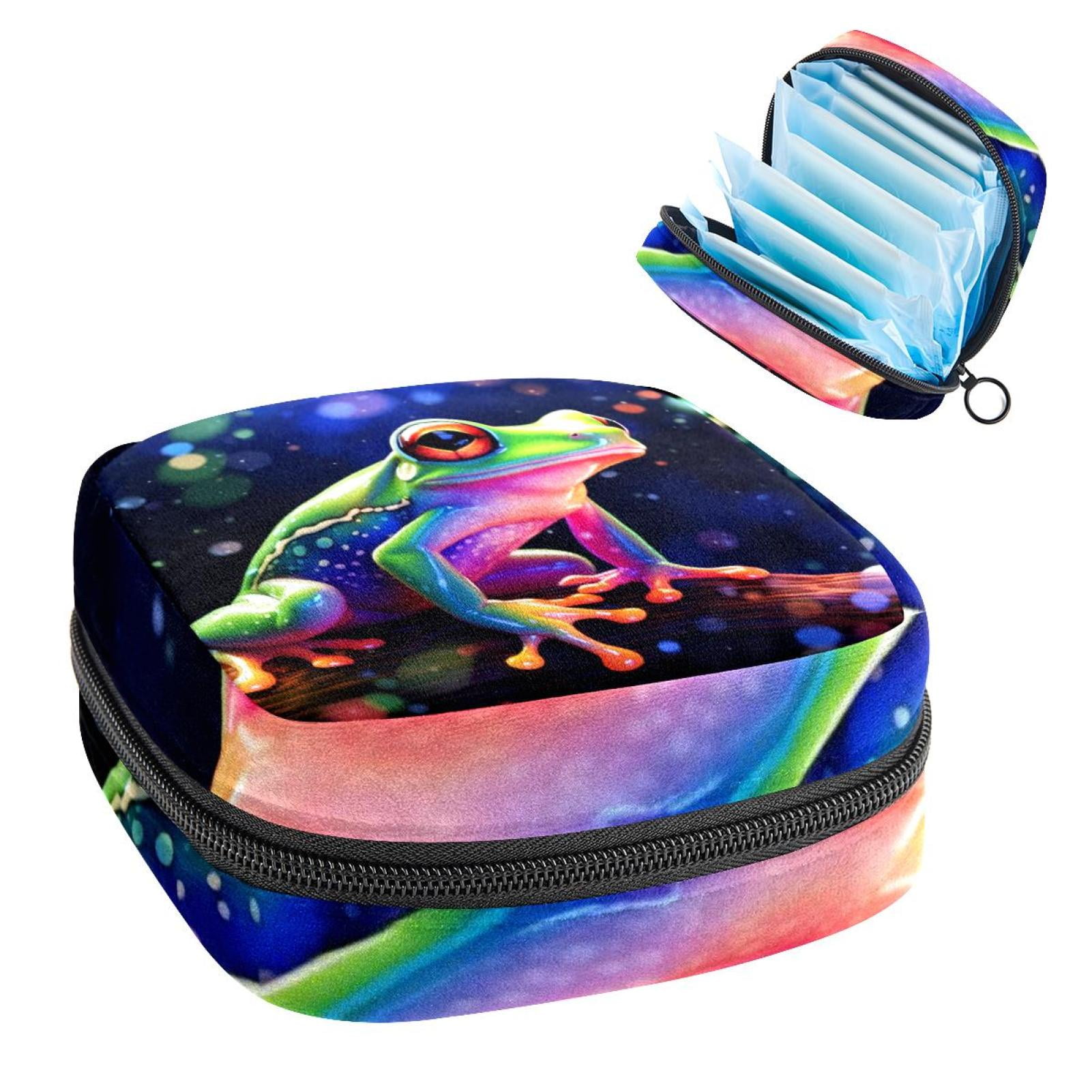 Frog Sanitary Napkin Storage Bag with Plush Fabric, Sponge, Oxford ...