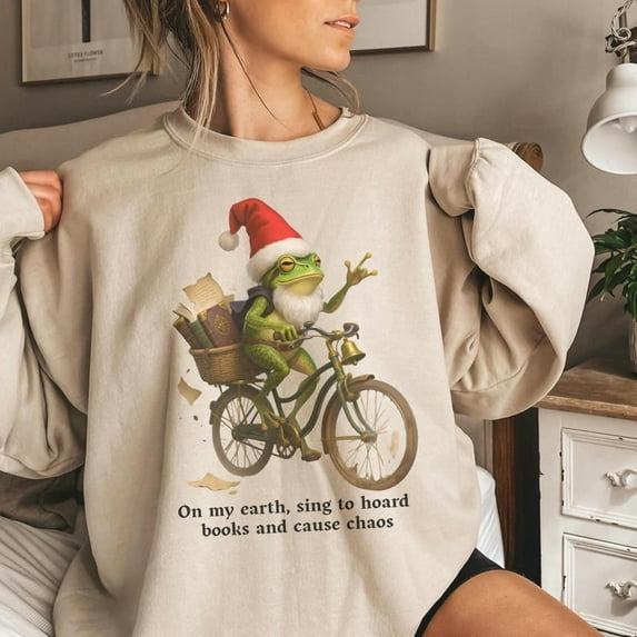 Frog Santa Christmas Shirt, Sarcastic Sweatshirt, Funny Tee, Adult ...