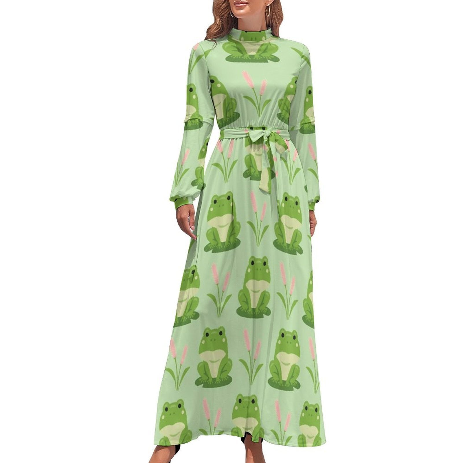 Frog Seamless Pattern Long Dress Women's Summer Skirt Dress for Women ...