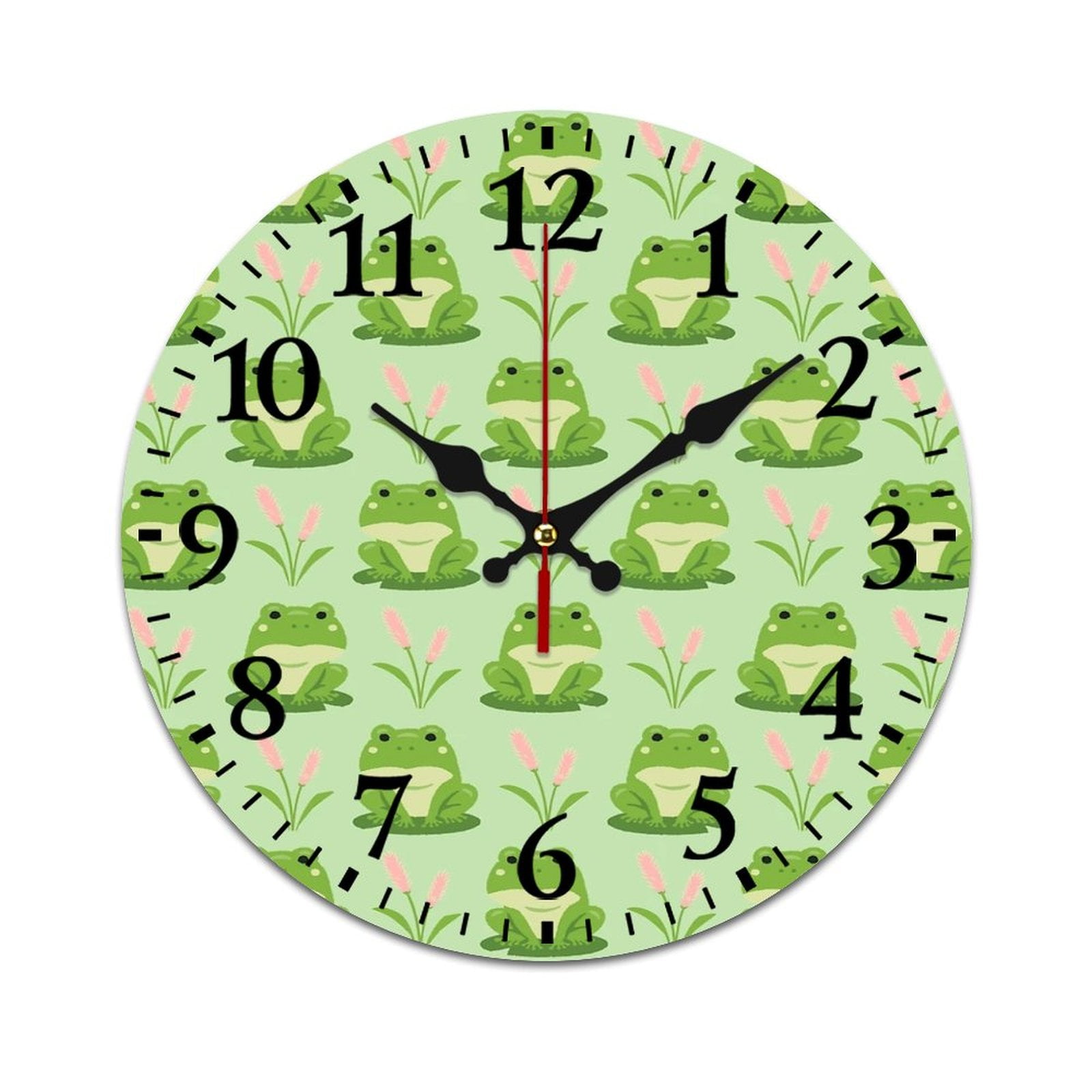 Frog Seamless Pattern Wall Clock Modern Design Clocks Wall Hanging Home ...
