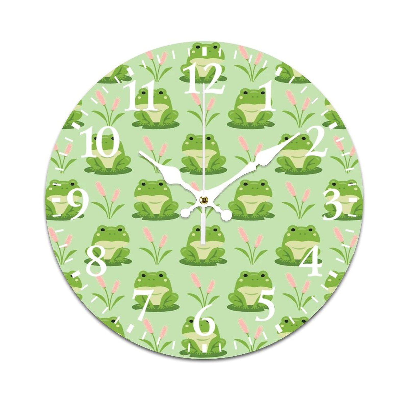Frog Seamless Pattern Wall Clock Modern Design Clocks Wall Hanging Home Office School Clocks ...