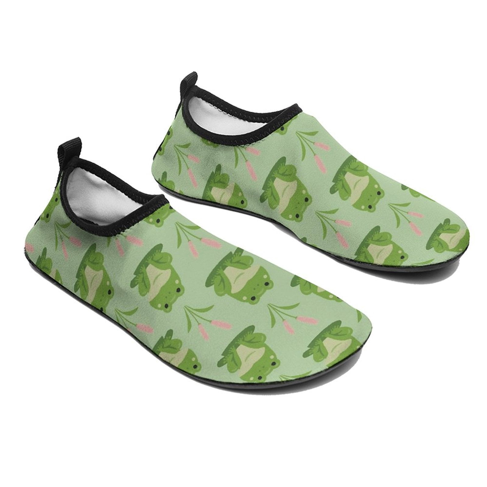 Frog Seamless Pattern Water Shoes Beach Slip-on Shoes for Men Women ...