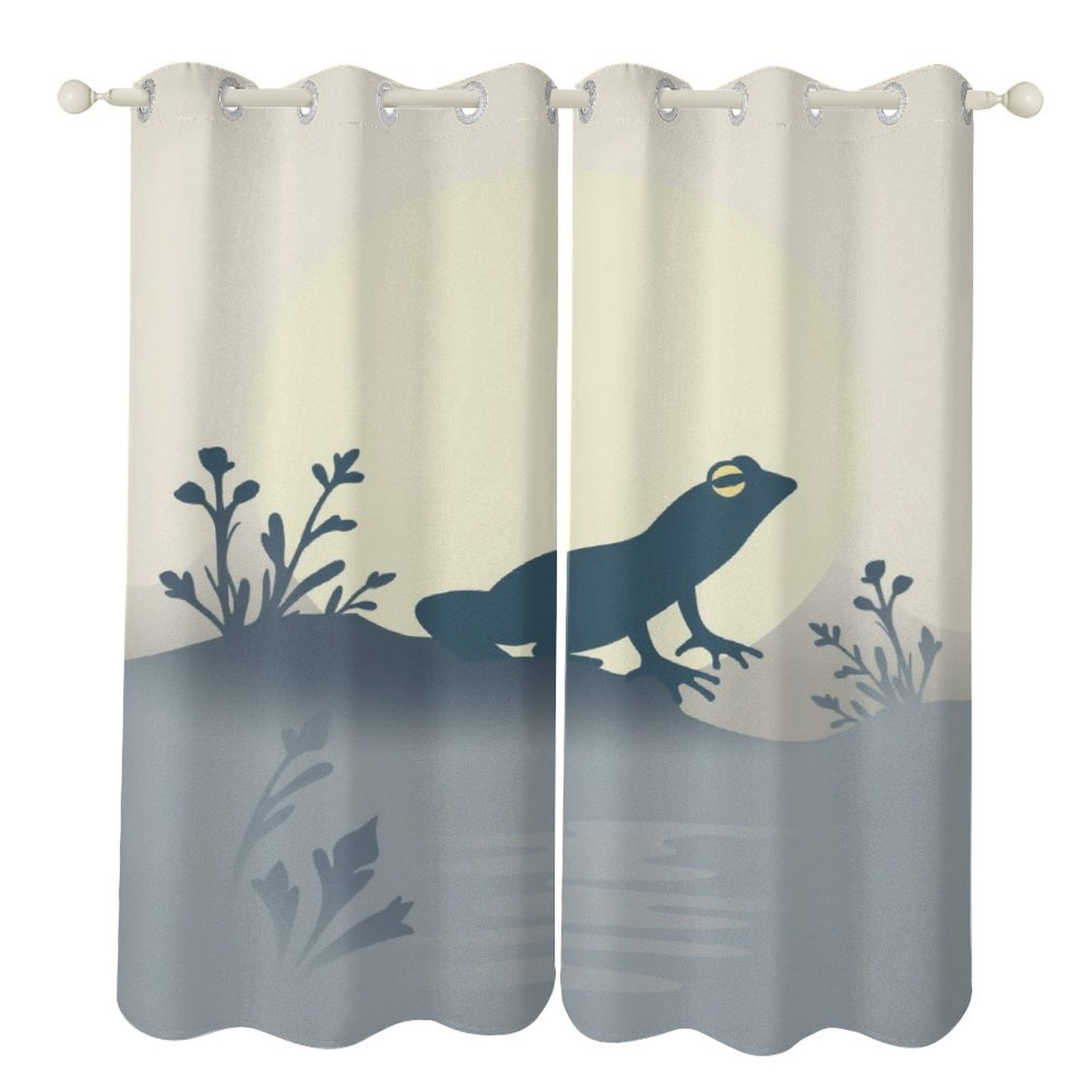 Frog Serene Landscape 2 Pieces Window Drape Curtain for Living Room ...