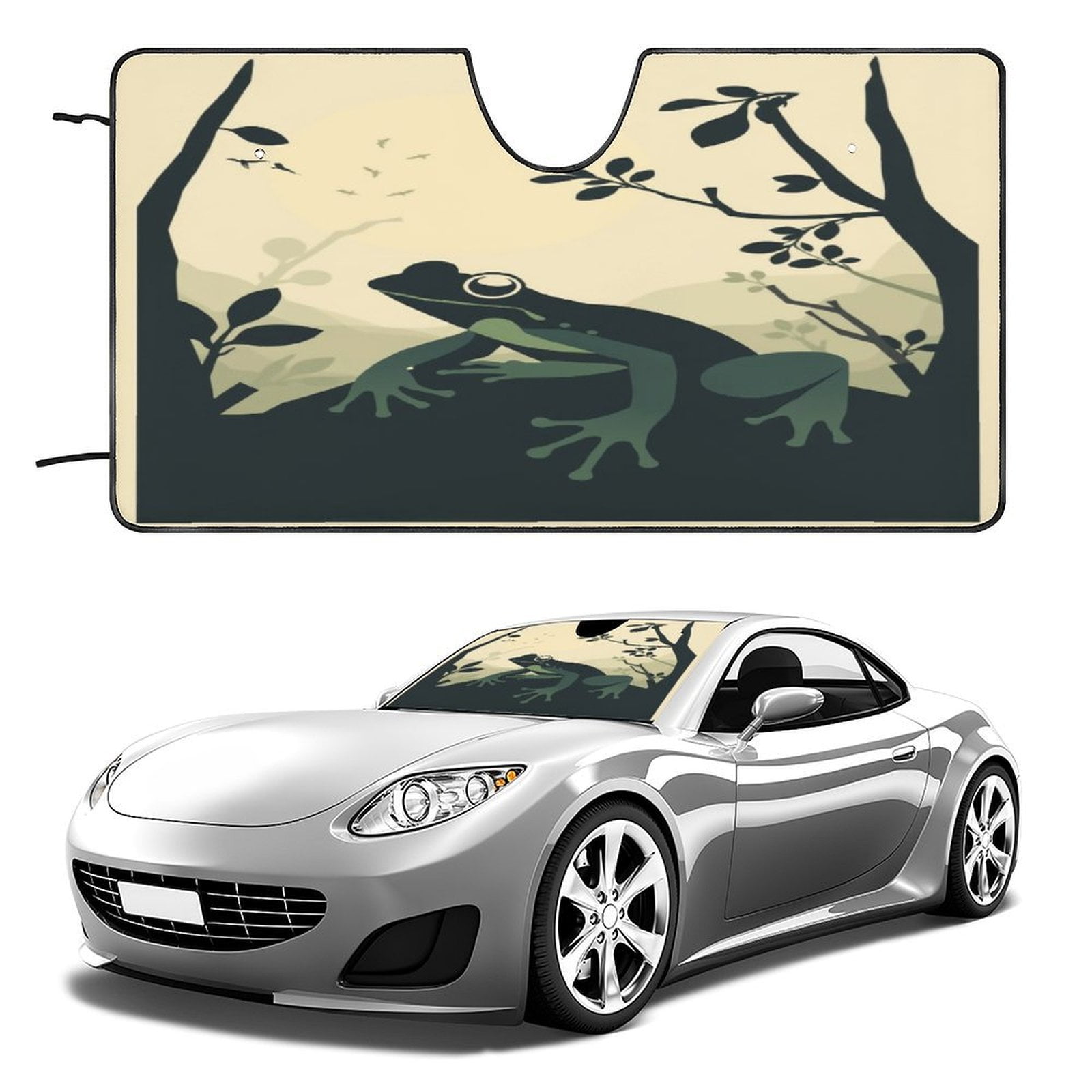 Frog Serene Nature Windshield Sun Shade Foldable Sunshade Car Front ...