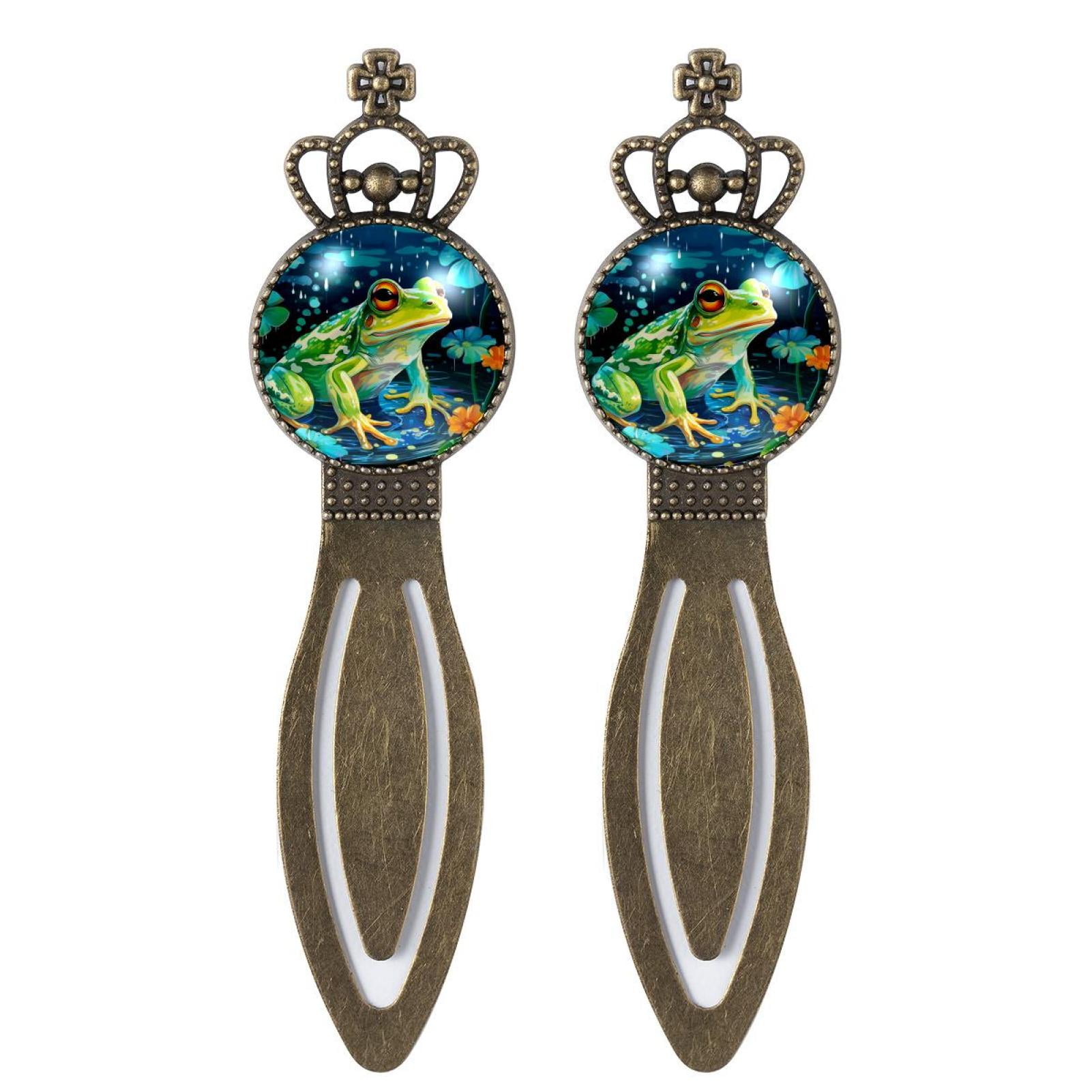 Frog Set of Two Crown-Shaped Vintage Copper Bookmarks - Stainless Steel ...
