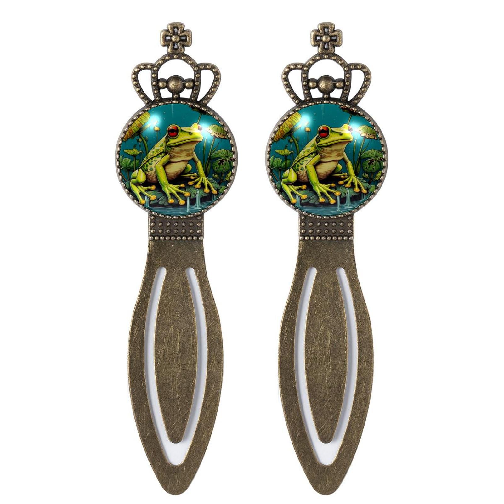 Frog Set of Vintage Copper Crown-Shaped Bookmarks - Stainless Steel ...