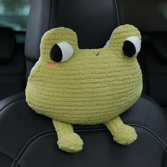 Frog-Shaped Car Headrest Neck Pillow - Drive in Style and Support-Frog ...