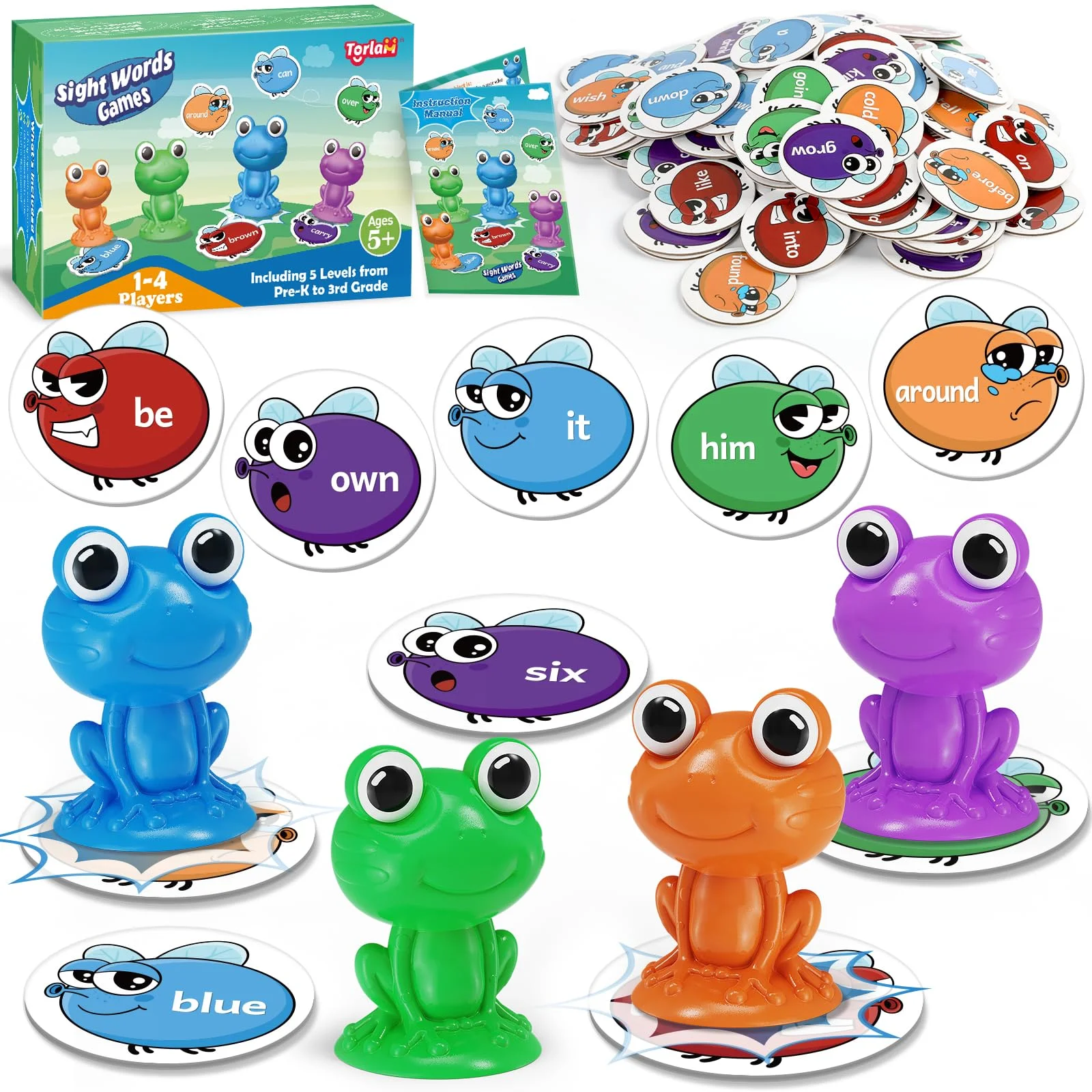 Frog Sight Word Games - Phonics Learning Flash Cards for Kindergarten ...