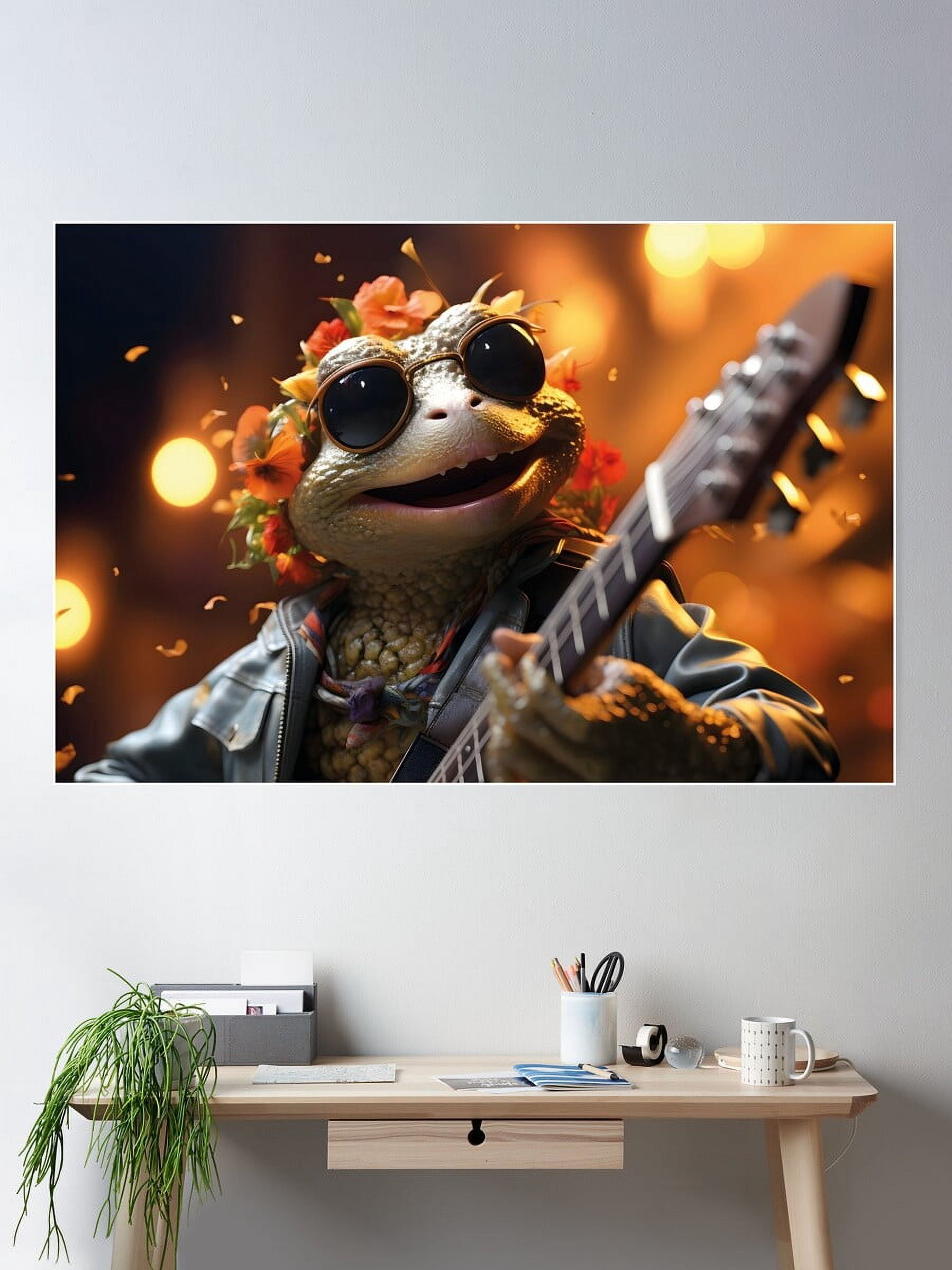 Frog Singer 4 - Poster - Wall Art - Office - Living Room - Bedroom ...