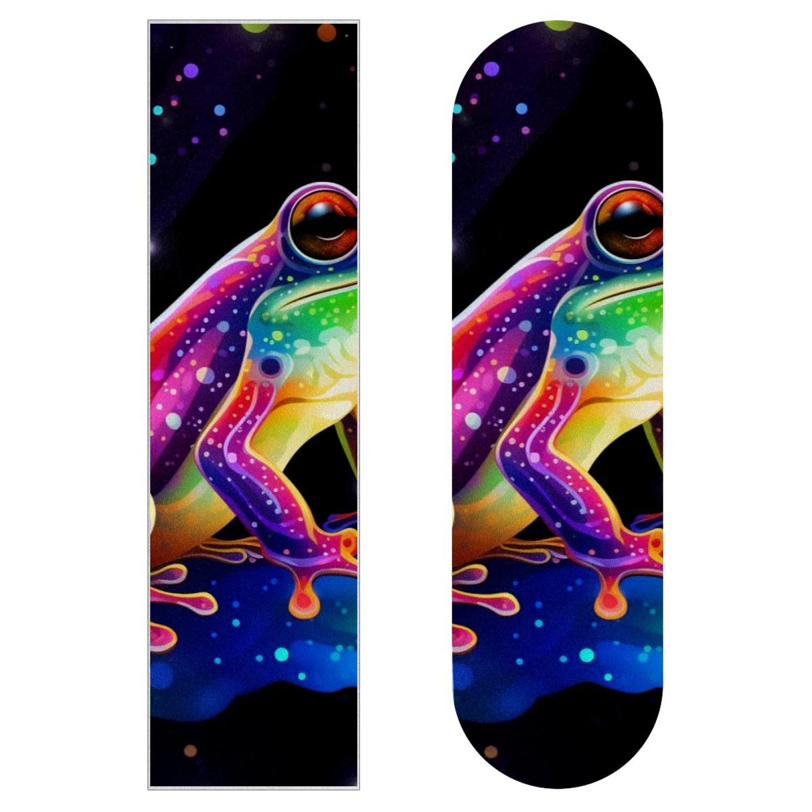 Frog Skateboard Stickers (Pack of Two) Emery Surface PVC Back 8.8x32 ...