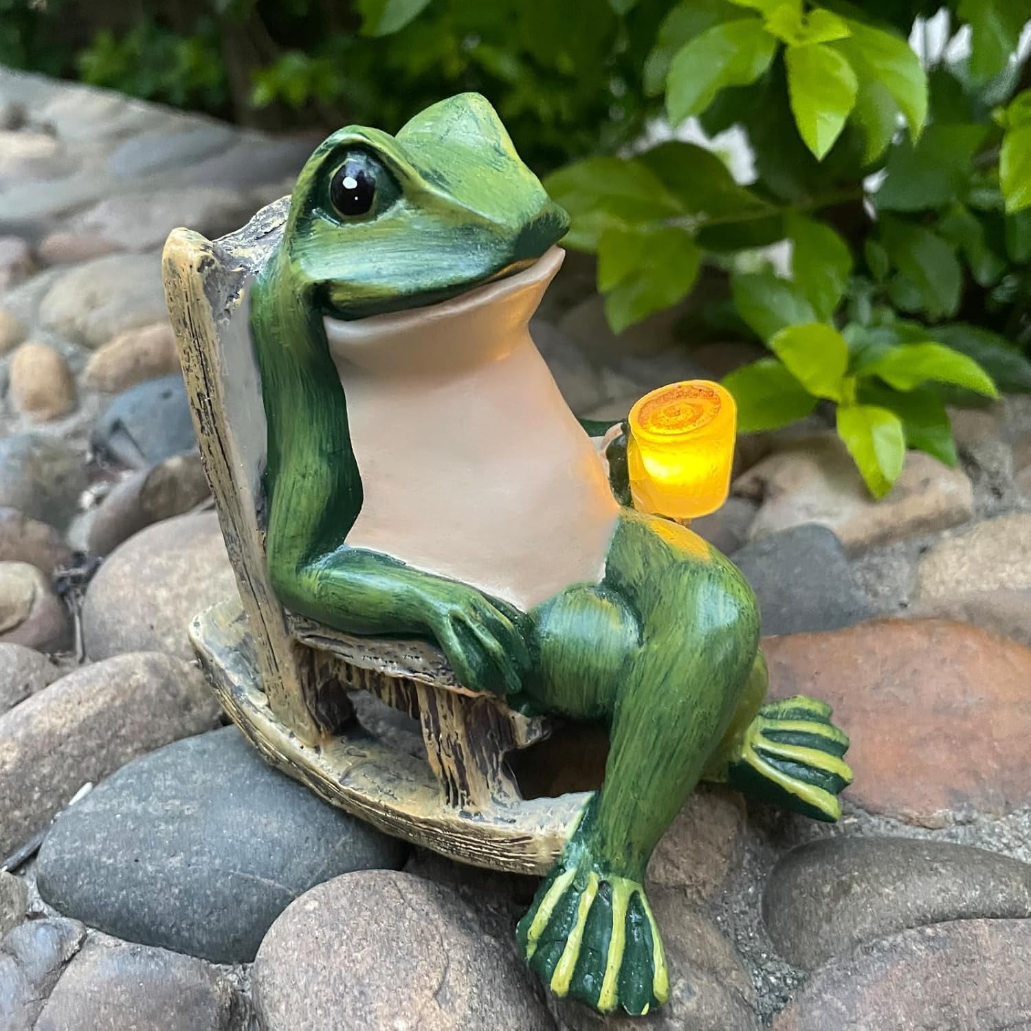 Frog Solar Lights Outdoor Garden Mini Frog Figurines Decor for Patio ...