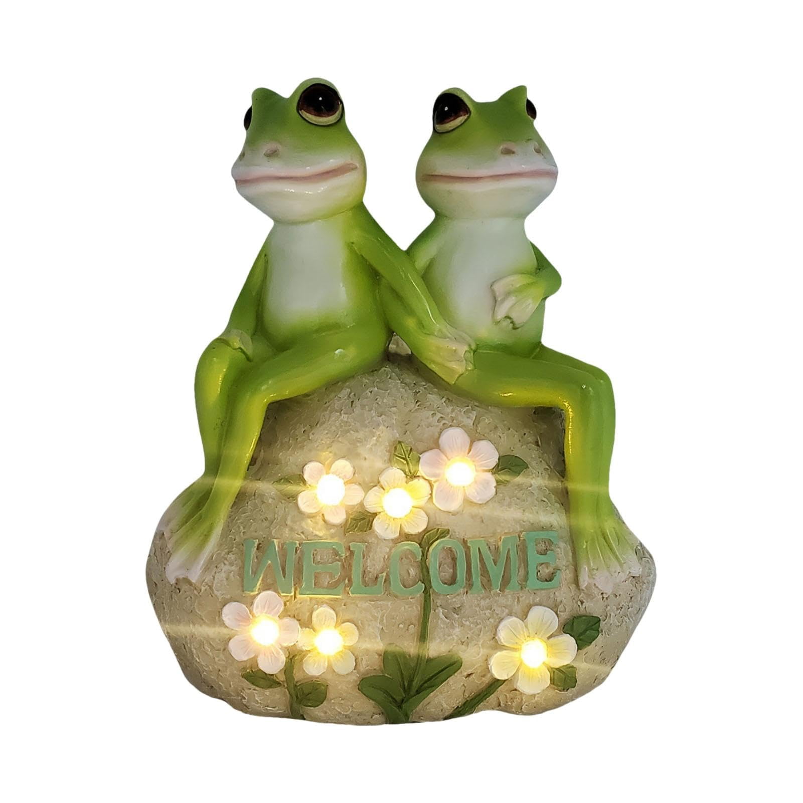 Frog Solar Lights for Garden - Decorative Yard Lights - Cute Resin ...