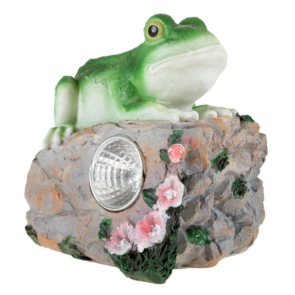 Frog Solar Outdoor LED Light and Battery Operated Statue by Pure Garden ...