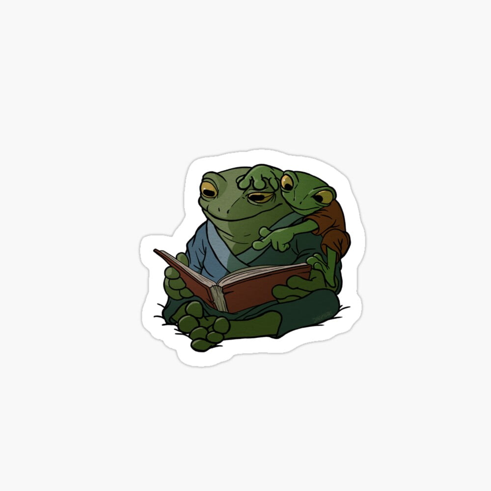 A Frog And His Son Storytime (Alternate) Stickerphone Decal Water ...