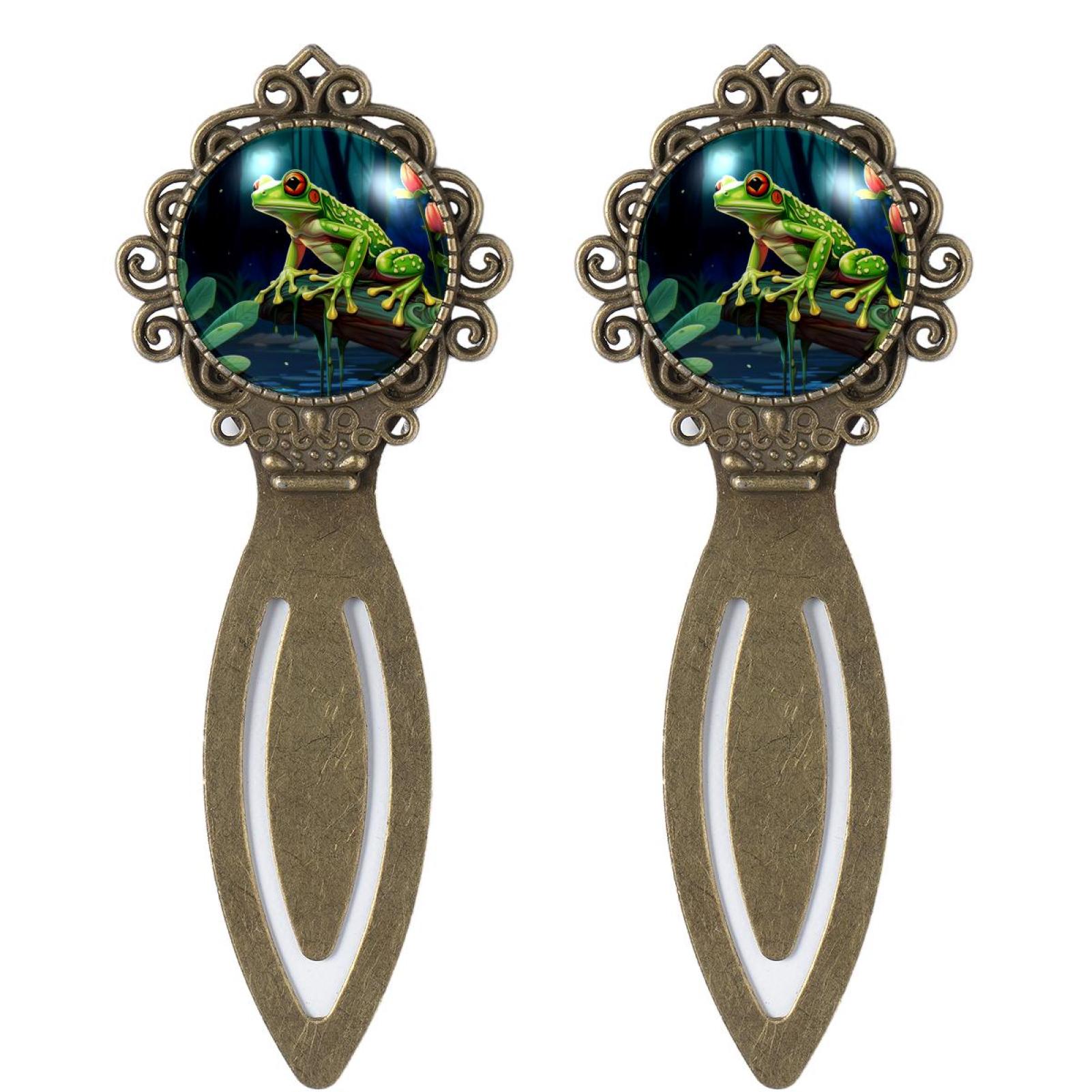 Frog Stainless Steel Vintage Copper-Colored Lace Bookmarks Set – 2 ...