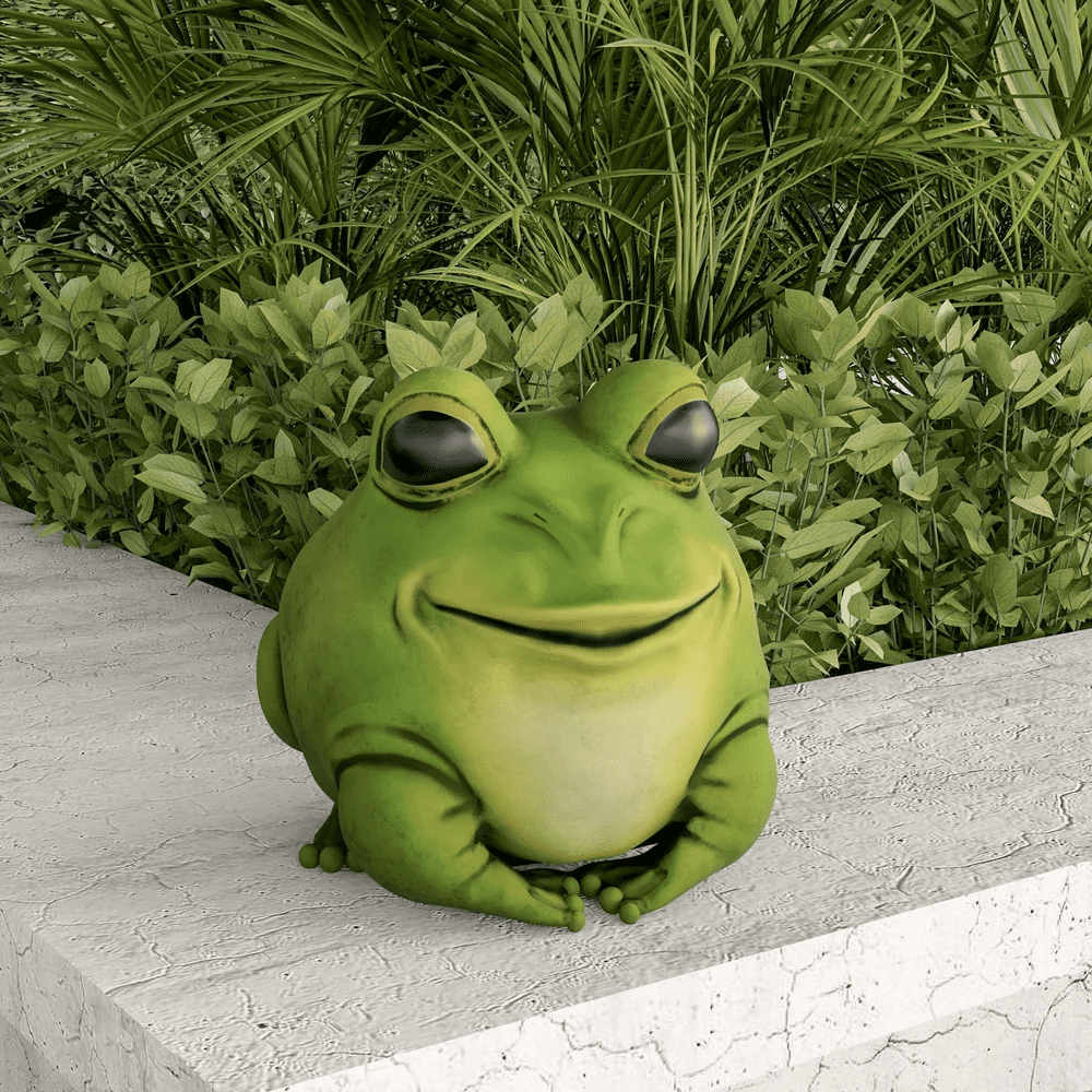 Frog Statue-Resin Chubby Animal Figurine by Pure Garden - Walmart.com